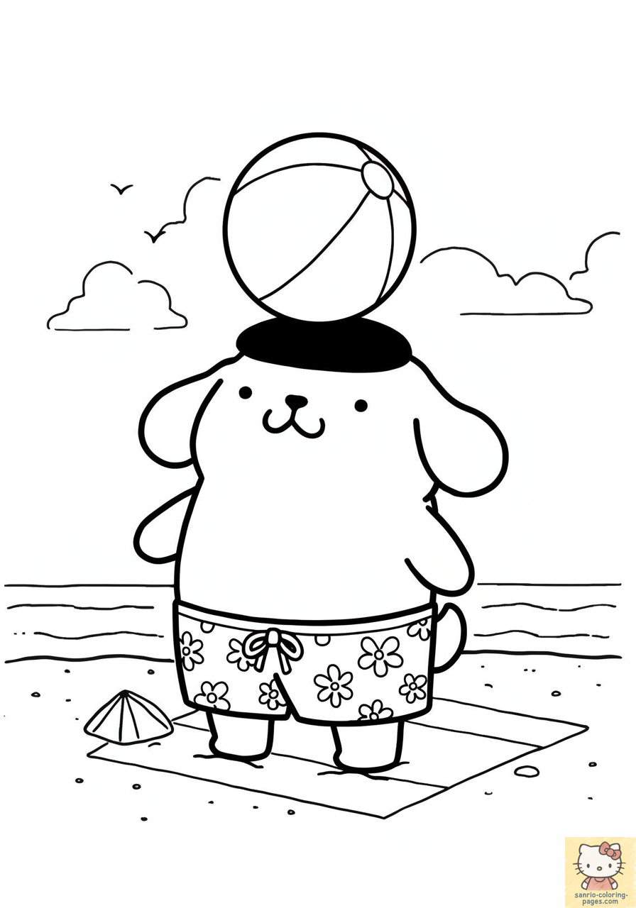 Pompompurin Coloring Pages - sanrio-coloring-pages.com