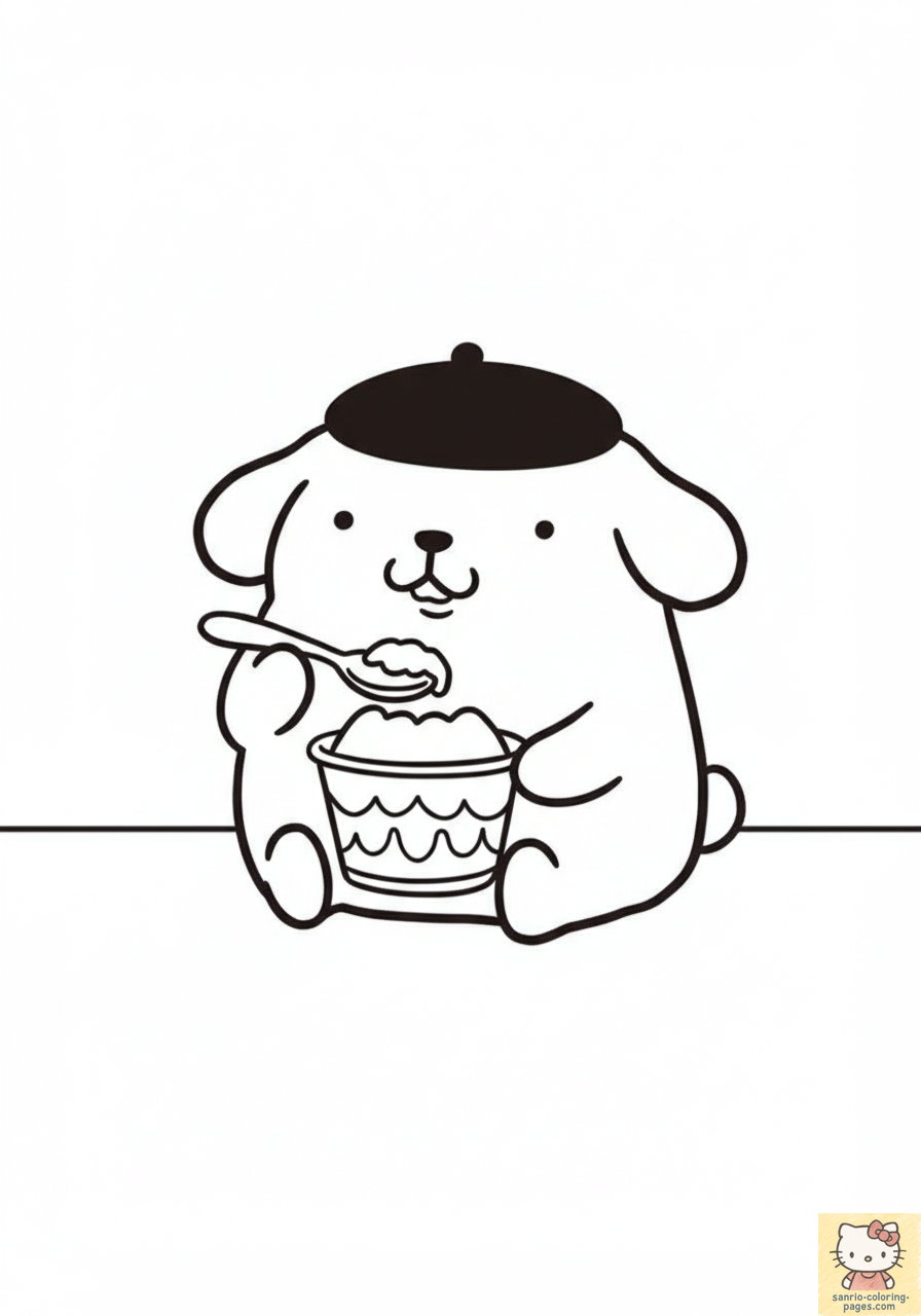 Pompompurin Coloring Pages - sanrio-coloring-pages.com