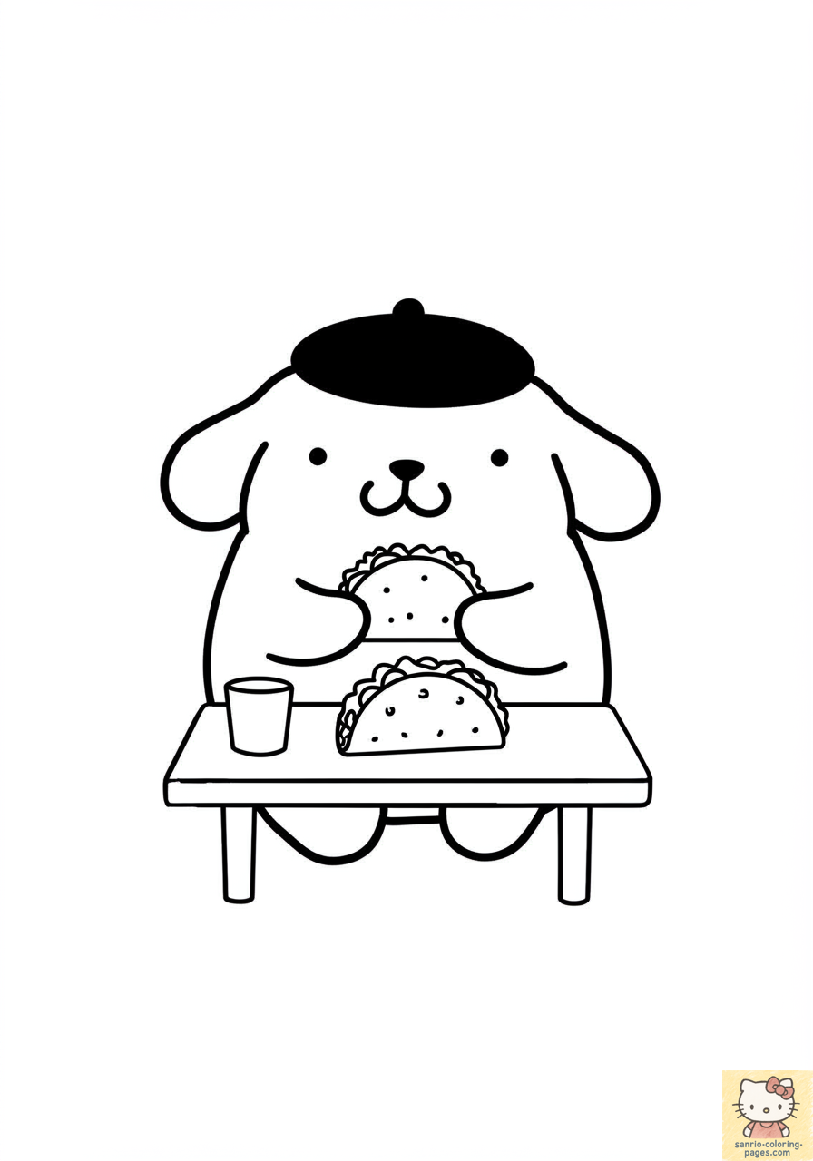 Pompompurin Coloring Pages - sanrio-coloring-pages.com