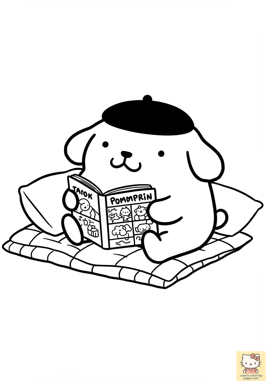 Pompompurin Coloring Pages - sanrio-coloring-pages.com